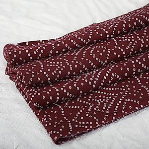 Trade Star Beautiful Hand Block Print Fabric for Dressmaking Ethnic 100% Cotton 3 Yard Tye Dye Pattern Fabric for Kurtis Boho Fabric for Crafting Fall Decor Throw Fabric (Pattern 1, 3 Yard)