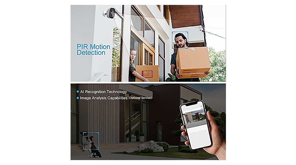 Wireless Outdoor Security Camera 1080P HD with AI & Night Vision