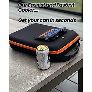 Quick 10 Insulated Carrying Case Cooler Bag for Beers, Wine and Beach - Open Flap to Quick Access 10 Cans - Includes Large Below Zero Gel ICE Pack Cools for 24 Hours - Perfect for Drinks, Beverages