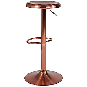 Flash Furniture Madrid Series Adjustable Height Retro Barstool in Rose Gold Finish