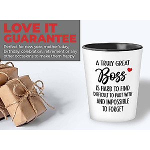 Flairy Land Coworker Shot Glass 1.5oz - Truly Boss - Funny Coworker Leaving Gift Farewell Work Colleague Boss New Job Appreciation