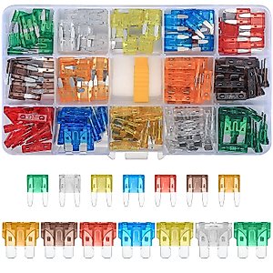 woshilaoDS 140 Pcs Car Fuses Assortment Kit, Standard & Mini Blade-Type Automotive Car Replacement Fuses Kit 5A/7.5A/10A/15A/20A/25A/30A for Car/RV/Truck/Motorcycle/Marine/Boat Accessories