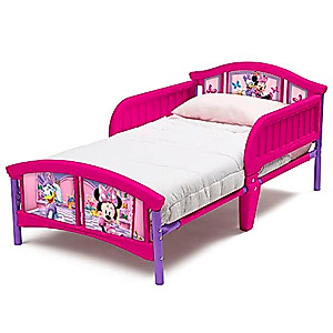 Minnie Mouse 2-Piece Toddler Bedroom Set by Delta Children - Includes Toddler Bed and Deluxe Toy Box, Pink