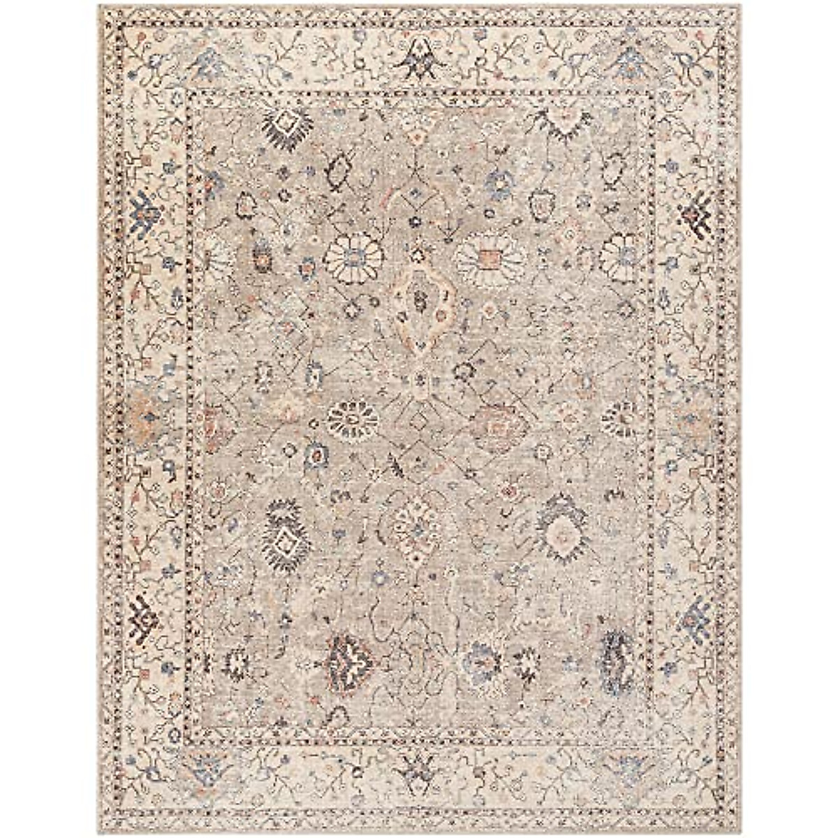 SURYA Becki Owens x Davina Damask Area Rug, 7'10" x 10', Khaki