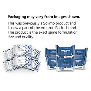 Amazon Basics Make Up Remover Wipes, Original, 25 Count, Pack of 6 (Previously Solimo)
