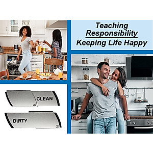 Premium Metal Dishwasher Magnet Clean Dirty Sign | Contemporary Stainless Indicator - Kitchen Gadgets for All Dishwashers, Home or Office Organiz