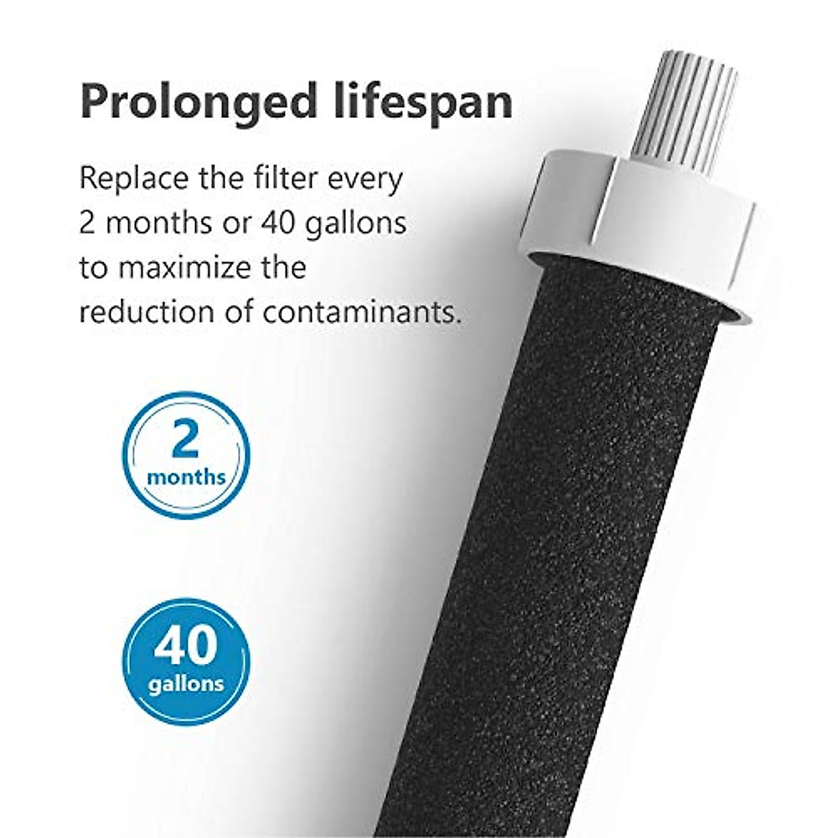 Waterspecialist Water Bottle Filter, Replacement for Brita BB06, Brita Hard Sided, Sport and Stainless Steel Bottle Filter, 5 Count