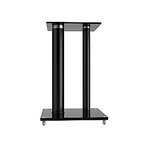 Monoprice Glass Floor Speaker Stands, Black, 25.9"x14.4"x5.5" (pair)
