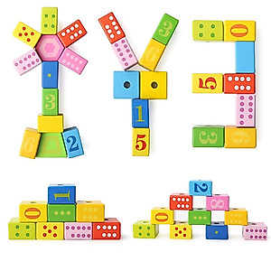BOHS Caterpillar Lacing Blocks - Threading & Stacking - Toddler Learn Counting, Numbers and Shapes- Baby Kids Fine Motor Skills Toys