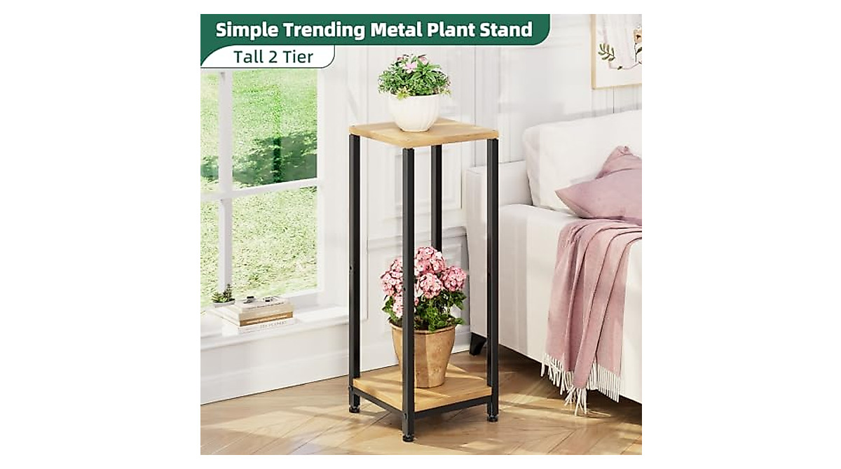 Stylish 2-Tier Plant Stand - Durable Indoor Shelf