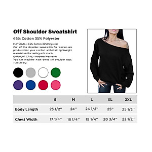 Awkward Styles Women's I Love The 80's Off The Shoulder Sweatshirt for 80's Fans + Sticker Gift (XL, Black)