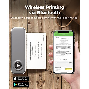 paperang Portable Thermal Printer Supports A4 Paper for Mobile Monochrome Prints, Wired Printing for Windows & macOS via USB and Wireless Printing for iOS & Android Devices via Bluetooth