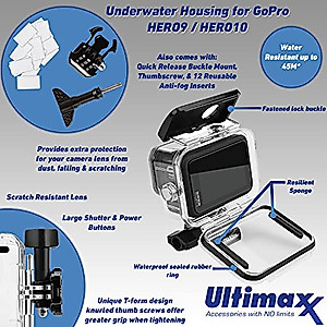 SSE GoPro HERO10 (Hero 10) Black with Premium Accessory Bundle: SanDisk Ultra 64GB microSD Memory Card, Replacement Battery, Underwater Housing, Protective Case & Much More