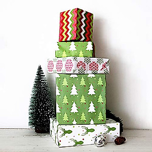 WRAPAHOLIC Wrapping Paper Sheet - Christmas Kraft Wrapping Paper - 1 Roll Contains 8 Sheets - 17.5 inch X 30 inch Per Sheet