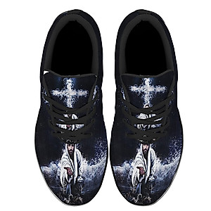 Cross Saves Us Shoes for Men Women Running Sneakers Breathable Casual Sport Tennis Shoes Gift for Him Her Black Size 13