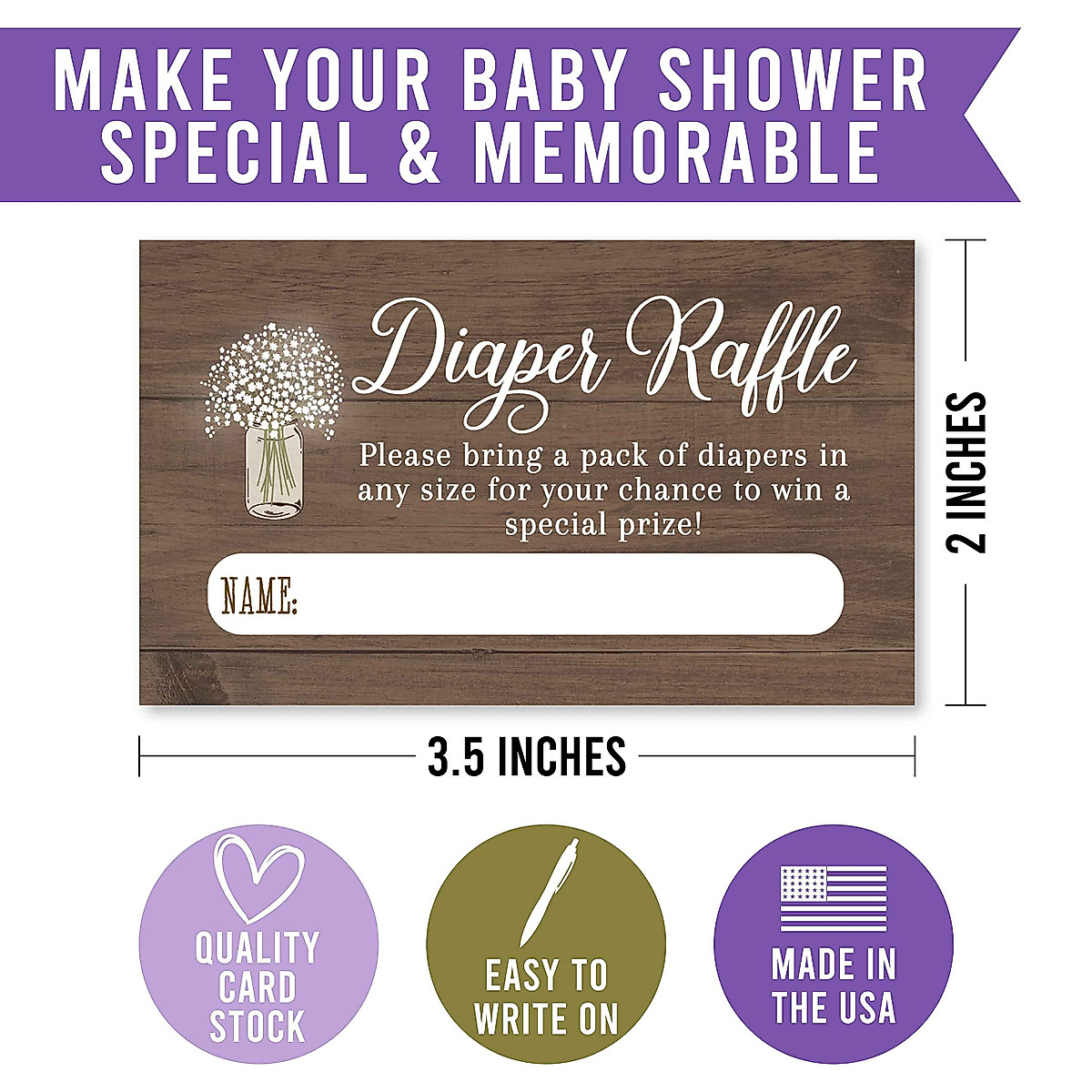 25 Baby Shower Diaper Raffle Tickets For Baby Shower Games To Play - Rustic Baby Shower Games Gender Neutral, Diaper Raffle Cards, Baby Raffle Tickets, Baby Shower Invitation Inserts, Baby Shower Idea
