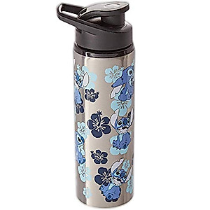 Silver Buffalo Disney Lilo and Stitch Double Walled Stainless Steel Water Bottle, 25 Ounces