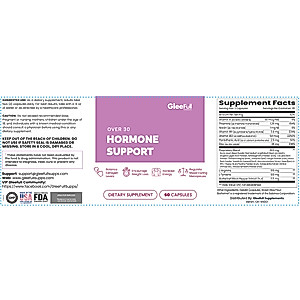 GleeFull Over 30 Hormone Support - Menopause Supplements for Women - Hormone Balance for Women - Hot Flash Relief - Menopause Support