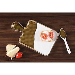Pampa Bay Get Gifty White and Gold Porcelain Serving Tray