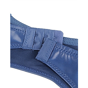 ohyeah Garter Belt for Thigh Highs Stockings, 4 Metal Clips Garter Belts Lace Suspenders for Stockings, Sexy Rave Outfits for Women Blue, XL-XXL