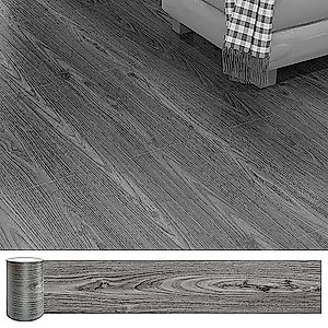 Peel and Stick Floor Tile, 36 Pack 54 Sq.Ft,Vinyl Flooring Tiles Wood Plank Sheet,Self-Adhesive DIY Flooring for Bathroom,Kitchen,Bedroom, Living Room, （36" x 6"，Nature Grey）