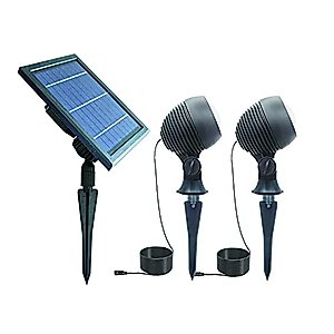 LANBITOU Solar Spotlights Outdoor,Waterproof Solar Landscape Spot Lighting for Flag Yard Wall Garden Pathway Trees Patio - White