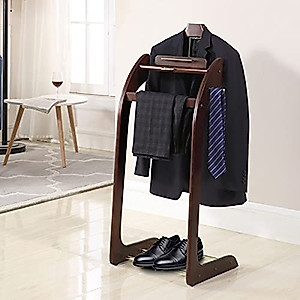 YAWEDA Clothes Valet with Shoe Rack Valet Stand with Clothes Hanger and Pants Rail Freestanding Suit Hanger for Hallway Dressing Room Etc (Size : 43.2 * 35.6 * 101.6cm)