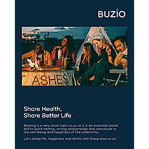 BUZIO Insulated Water Bottle 64 oz with Straw Lid (3 Lids), 64oz Stainless Steel Water Bottle Half Gallon Jug Flask, Double Wall Vacuum Sports Thermo Mug, Cold Hot Hydro Metal Canteen, Indigo Black