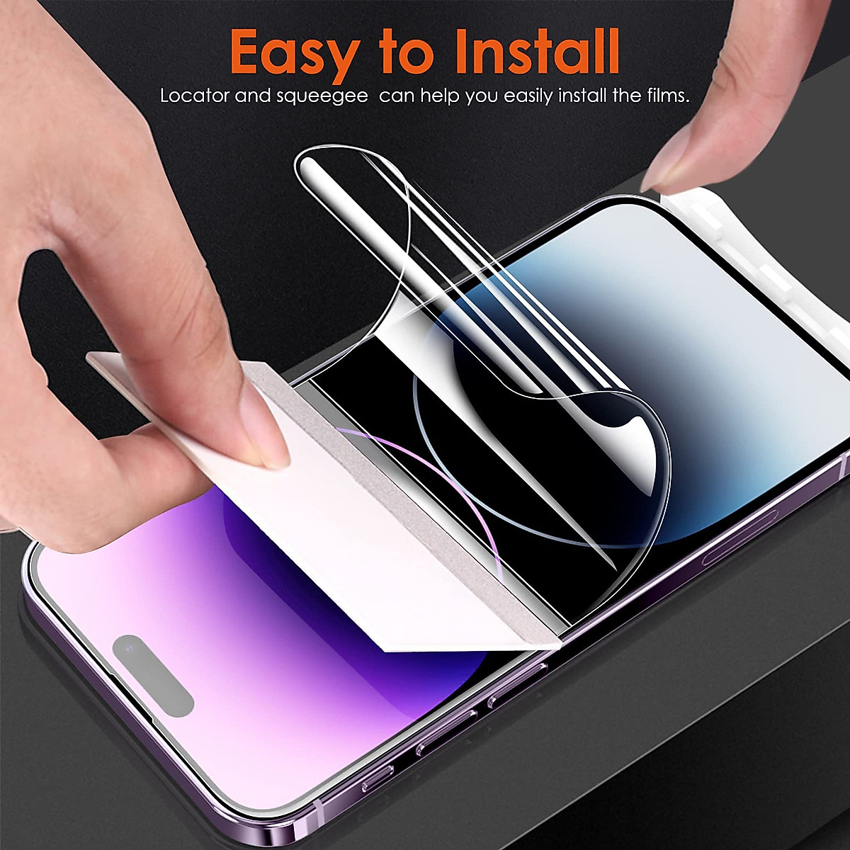 JDHDL Screen Protector [3 Pack Soft Hydrogel Film for iPhone 15 Pro/15, Upgraded Non-breakable Flexible TPU]