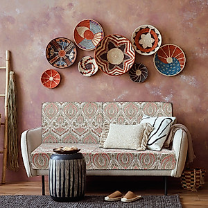 Newwiee 12 Pcs Patio Stretch Sofa Cushion Covers Outdoor Cushion Cover Replacement Couch Slipcover Sofa Seat Cover Flexibility Chair Cushion Cover Porch Patio Furniture Protector (Red,Paisley Print)