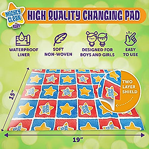 Disposable Changing Pad Liners - 18 Waterproof, Soft, Absorbent Multi Use Pads by Mighty Clean Baby in Portable 2 Packs for Your Diaper Bag
