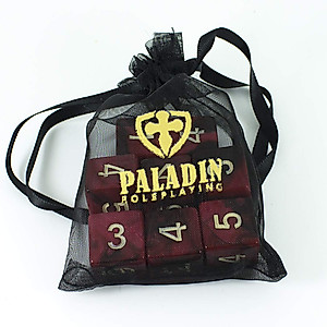 Paladin Roleplaying Red and Brown Dice - 8 D6 Set - 'Blood God'