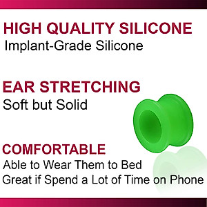 5/8 16mm Gauge Silicone Double Flared Tunnels Ear Plugs Ring AROE Expanders Stretchers Body Piercing 4Pcs