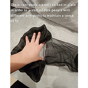 XXDingbs Super Puff Sheer Long Gloves Oversize Tulle Mesh Gloves for Cocktail Opera Party Gloves with Ruffle Long Sleeve Red