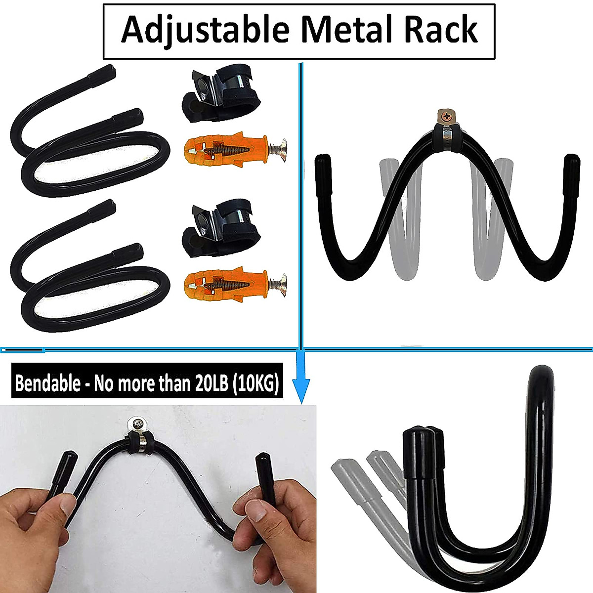 AUXPhome 2 Pack Bow Wall Storage Display Rack Bow Hanger Hooks Wall Holder Wall Mount Storage and Display Your Bow, no Scratches - Hold up to 20 Lbs - Hold 2 Bow - No Bow