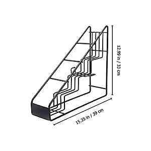 DOITOOL Syrup Bottle Rack Desktop Stainless Steel Wire Bottle Holder Rack Countertop Display Stand Wine Rack Holder for Home kitchen Coffee Shop Cafe Black Coffee Syrup Organizer