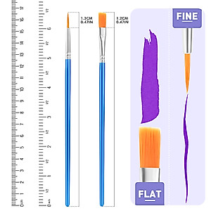 AROIC Small Paint Brushes Bulk,80 Pcs Nylon Hair Paint Brushes with Flat and Round Pointed Acrylic Paint Brushes Set,Acrylic Paint Brushes for Classroom Oil Watercolor Face Painting Kits.