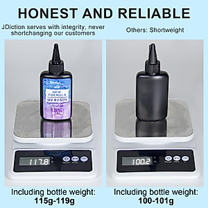 JDiction UV Resin 300g, Crystal Clear UV Resin Solar Cure Sunlight Activated Hard Resin Kit for Jewelry Making, Casting and Coating, DIY Crafts