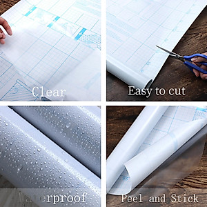 Heroad Brand 17.7'' x 5ft Clear Contact Paper Shelf and Drawer Liner Clear Glossy Self-Adhesive Film Cover Removable Protective Film Clear Contact Paper for Shelves Kitchen Cabinets Clear Shelf Liners