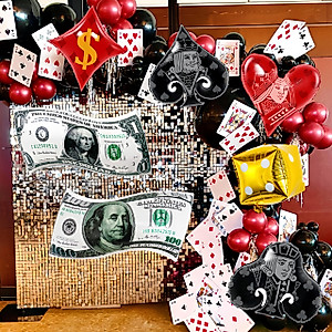 4PCS Money Dollar Currency Money Bill Balloons/Dollar Bill Party Balloons/Money Theme Birthday/Big Size Fake Money Reusable Balloons/Casino Party/Baby Shower Boss/Las Vegas Party/Graduation