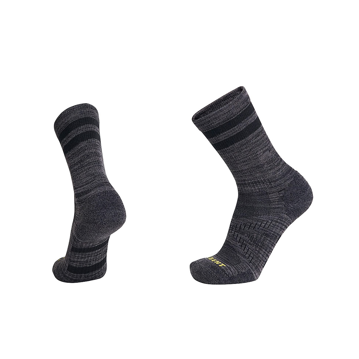 Le Bent Light 3/4 Crew Trail Merino Wool Sock for Trail Running, Road Running, and Hiking - Black Marle - Medium