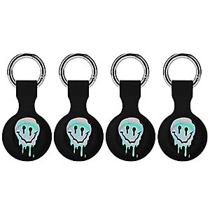 Melting Face Silicone Protective Cover Case for Airtags with Keychain Air Tag Holder