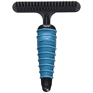 Master Grooming Tools Ergonomic Double-Row Undercoat Rakes — Efficient Tools for Grooming Dogs, 39 Pins, Blue