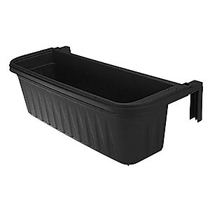 Apollo Exports International 24" Adjustable Railing Planter, Black
