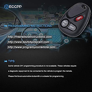 ECCPP Keyless Entry Remote Key Fob for Chevy Silverado Blazer S10 Suburban Tahoe/for GMC Sierra Sonoma Yukon/Bravada Series KOBUT1BT (Pack of 1)