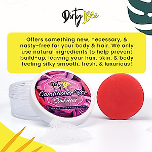 Dirty Bee Vegan Conditioner Bar - All Natural Deep Conditioner for Dry Damaged Hair - Cleansing, Smoothing & Volumizing Straight & Curly Hair Care Products Travel Size, 50-75 Washes