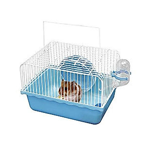 Zhang Ku Simple Cavie Guinea Pig Cage & Rabbit Cage | Pet Cage Includes Free Water Bottle & Food Bowl&Hamster Running Wheel (Blue)