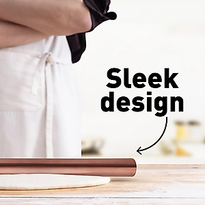 Zulay Kitchen 15.9 inch Professional Stainless Steel Rolling Pin - Lightweight Metal French Rolling Pin - Perfect for Baking, Fondant, Pizza Dough Roller, Dumpling