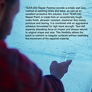 TEAR-AID Fabric Repair Kit, Type A Clear Patch for Canvas, Fiberglass, Leather, Polyester, Nylon & More, Gold Box, 2 Pack