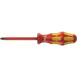 Wera 05004781001 Kraftform Plus VDE 168i Square Socket Insulated Screwdriver, #2 Head, 4" Blade Length